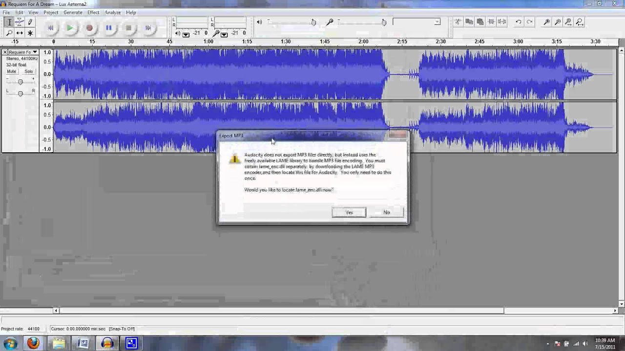 Audacity 2 of 3 - enable mp3 exporting - YouTube