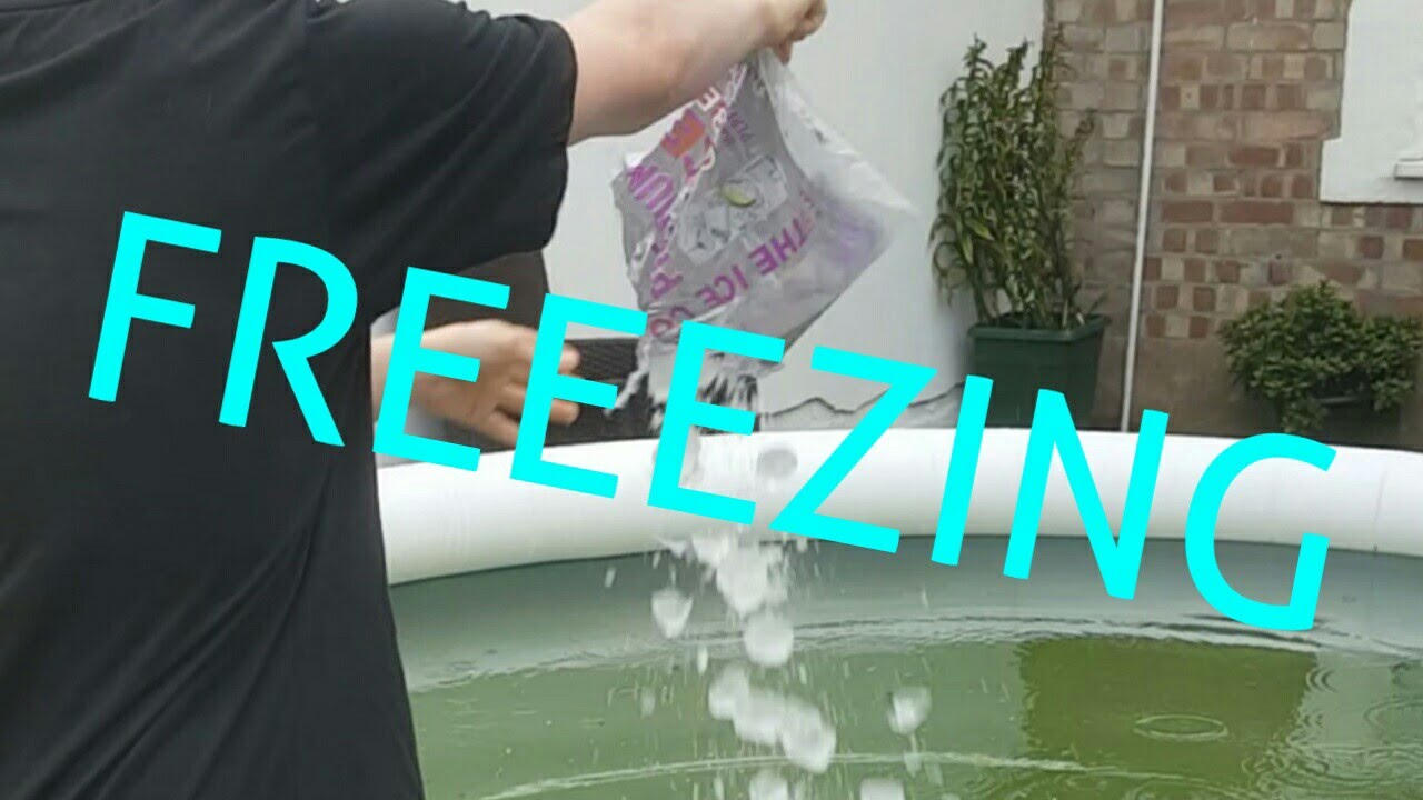 Jumping in a pool full of Ice Cubes - YouTube