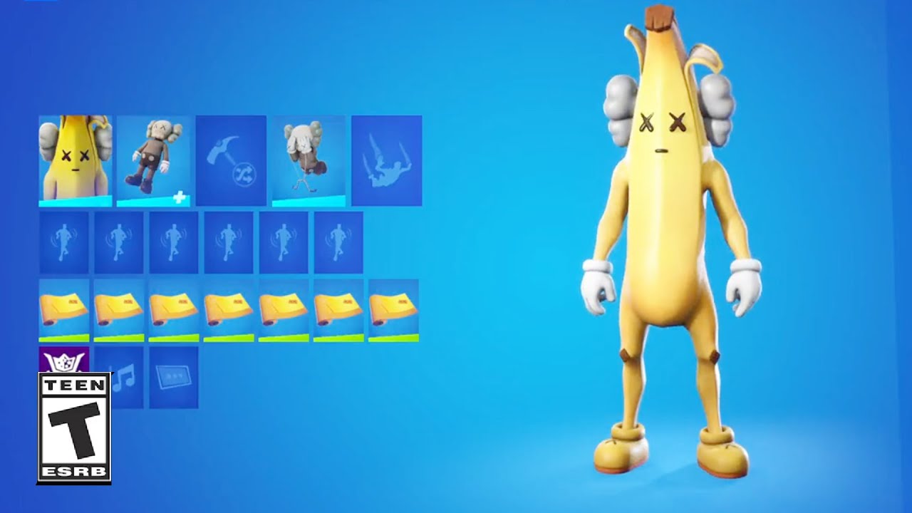 Early Kaws Peely Skin Showcase - Fortnite Battle Royale - YouTube