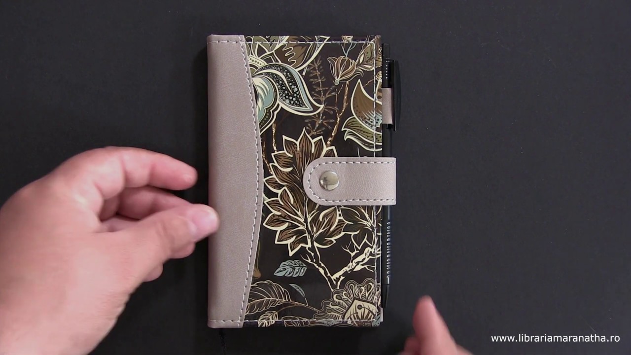 Carnetel A6, negru gri, flori + pix - YouTube