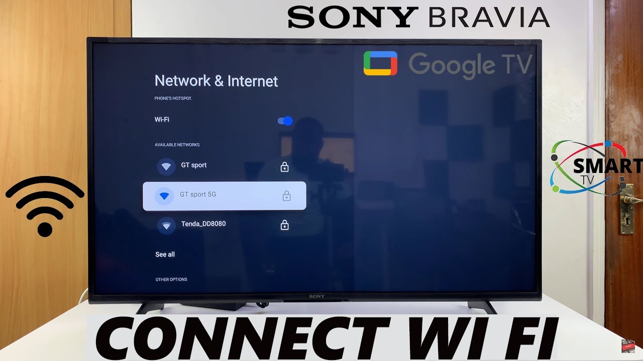 How To Connect Sony Smart TV To Wifi Network - YouTube