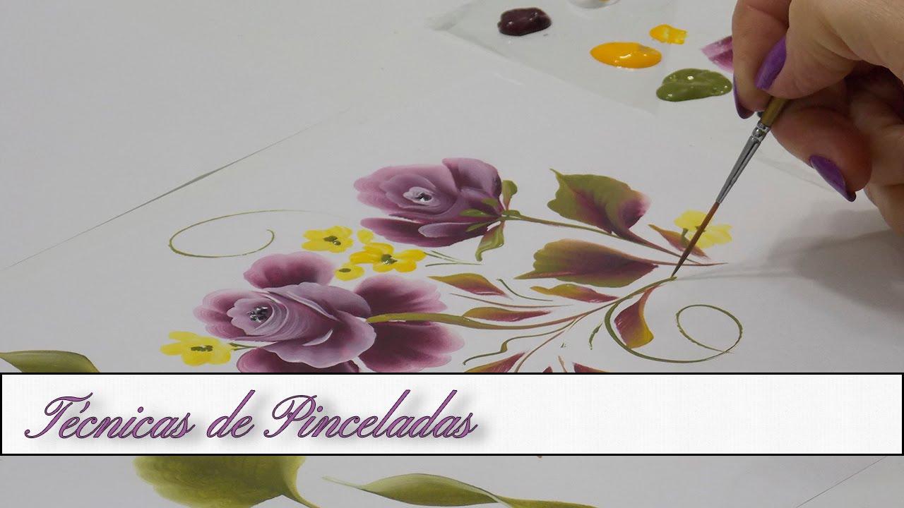 Tecnicas de pinceladas, hojas y rosas en Pintura Decorativa - DIY ...