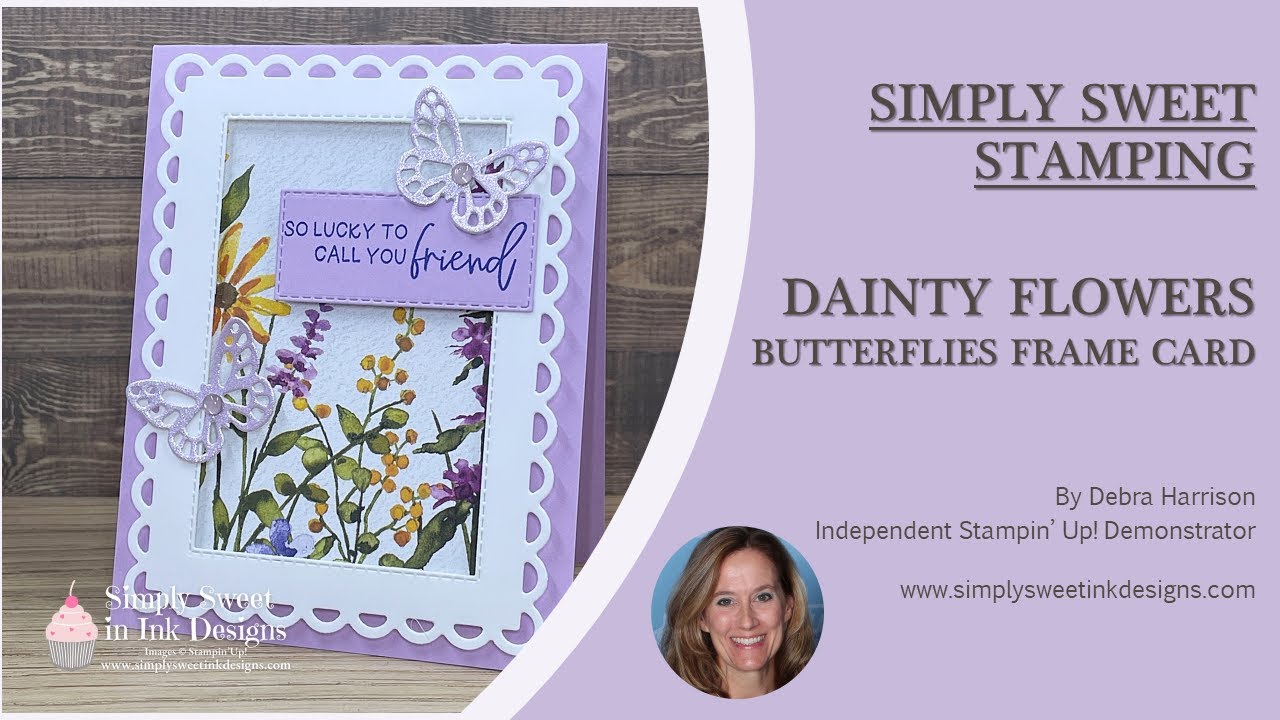 Dainty Flowers Butterflies Frame Card - YouTube