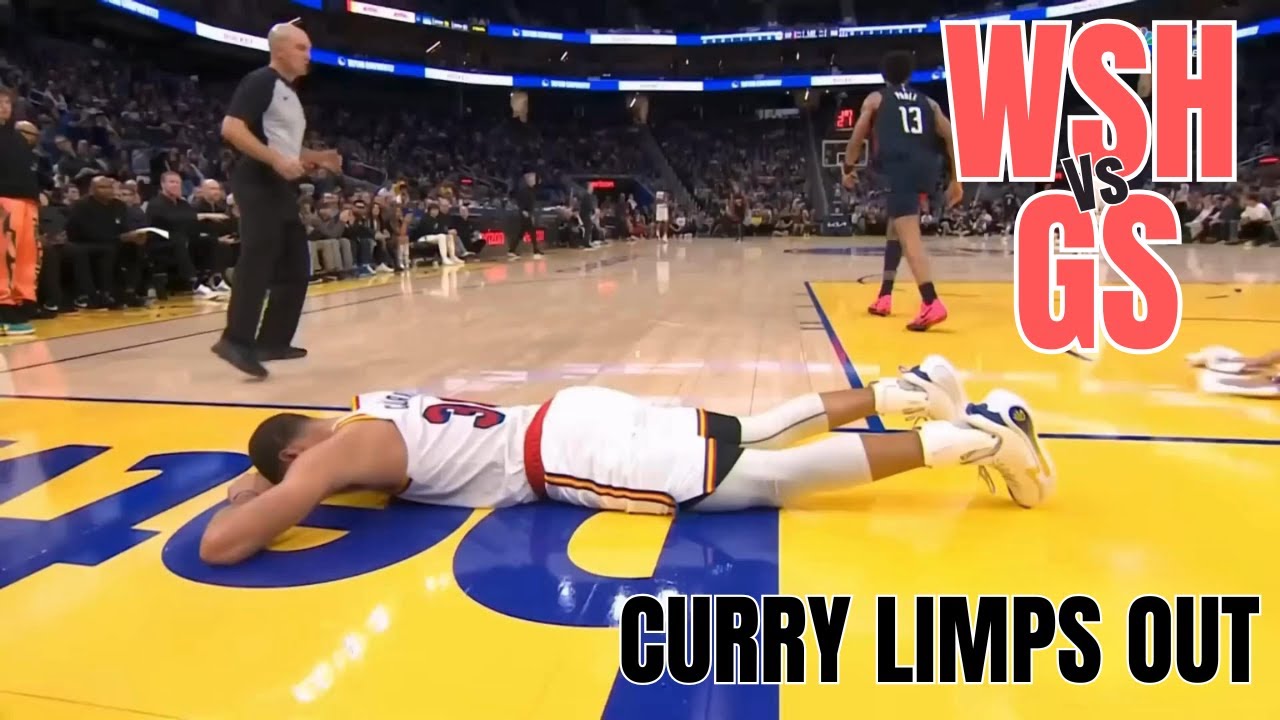 Steph Curry gets rolled up on by Jordan Pool - limps out with an injury ...