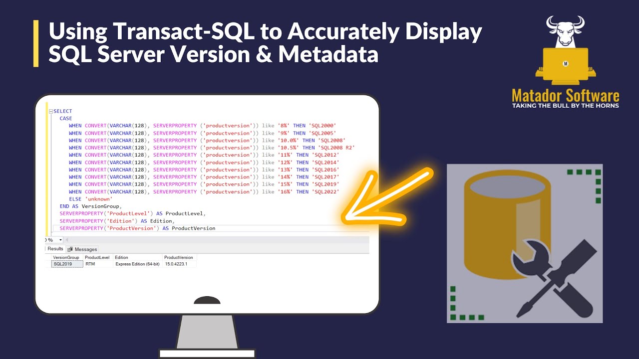 Using T-SQL to Eloquently Display our SQL Server Version & Associated ...