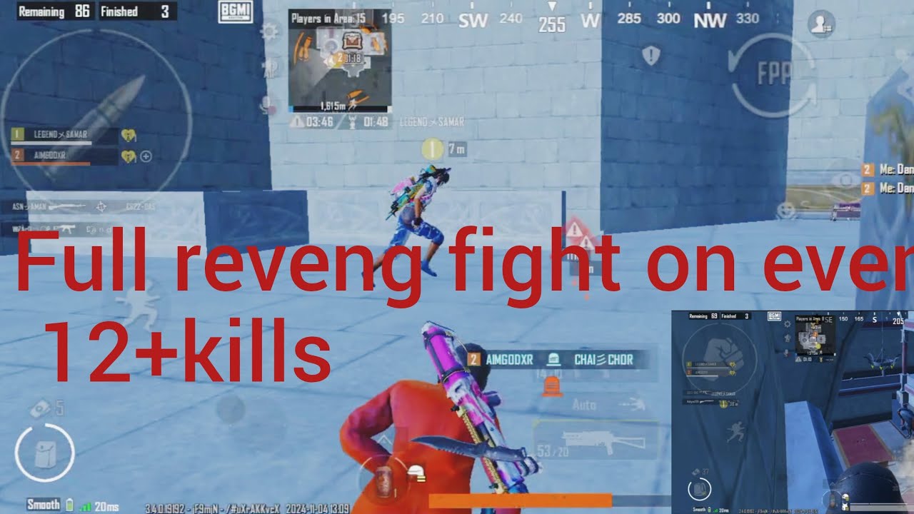 best bgmi fight duo vs squad full reveng - YouTube