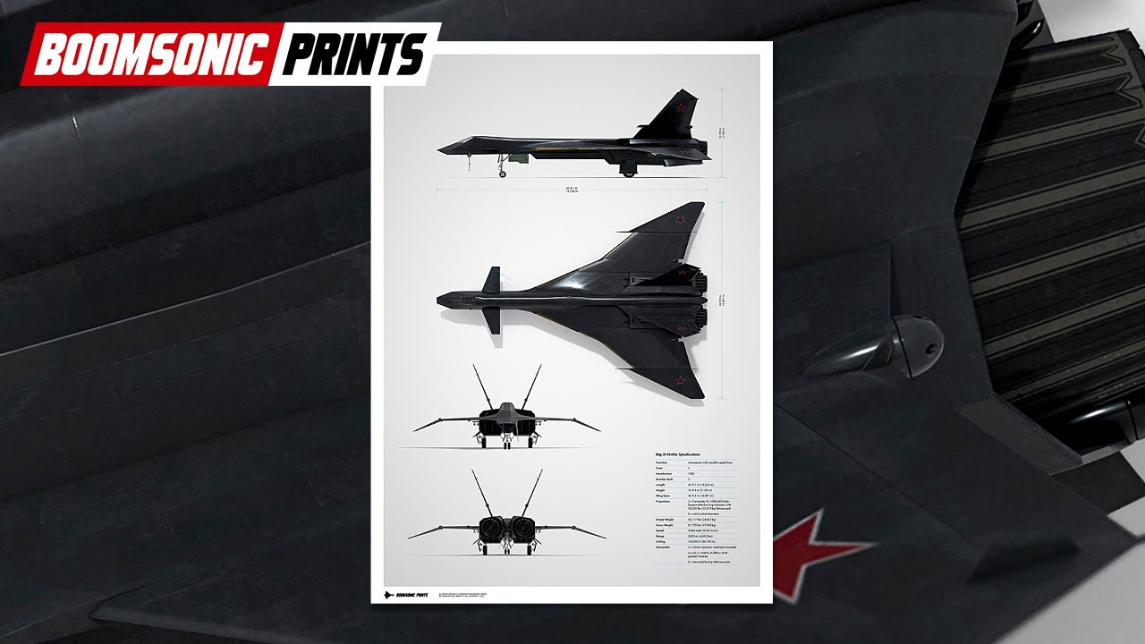 Mig-31 Firefox – Blueprint | Boomsonic Prints - YouTube