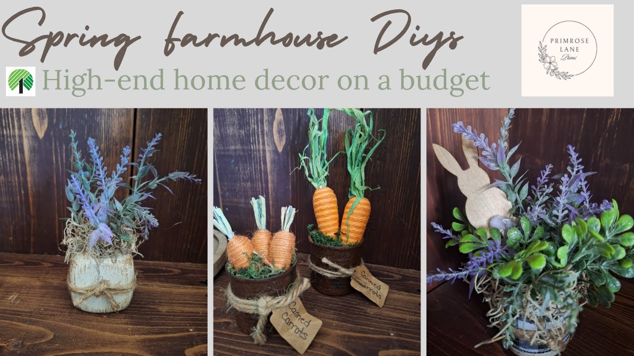 Spring Farmhouse DIYS/Dollar Tree Spring Crafts/Upcycled Spring Home ...