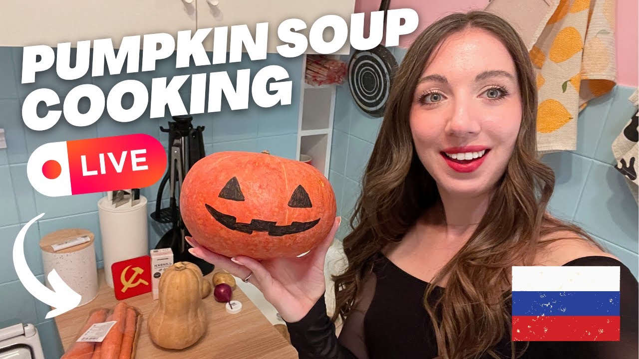 Cooking Pumpkin Soup 🎃 Halloween SPECIAL LIVE from RUSSIA 🇷🇺 - YouTube