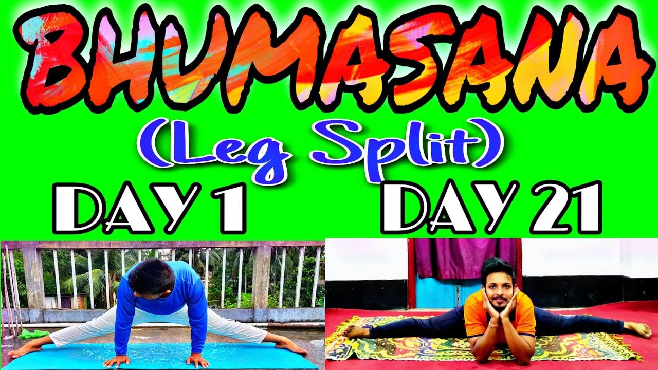 BHUMASANA II LEG SPLIT II Learn in just 21 days II Steps, benefits and ...