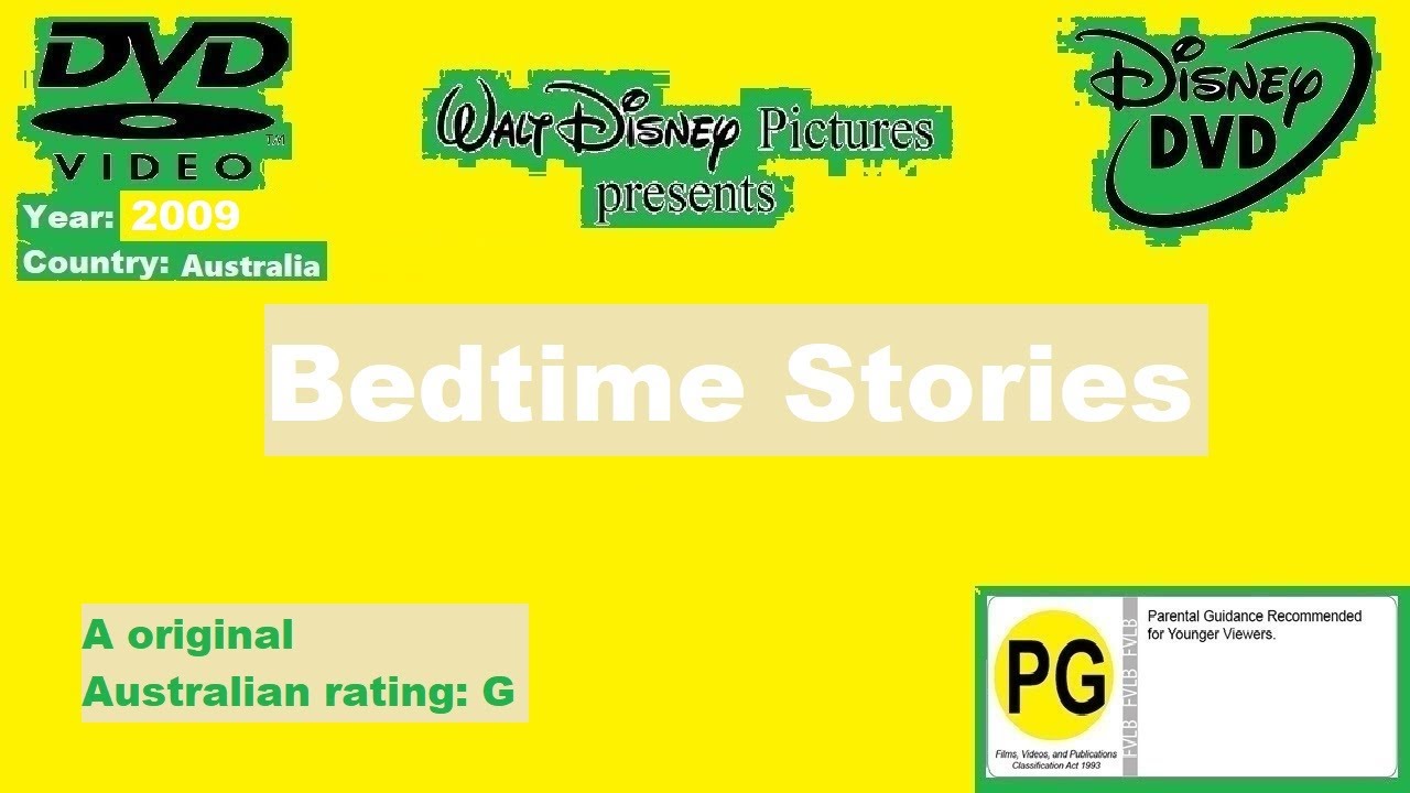 Opening and Closing To "Bedtime Stories" (Disney) DVD Australia (2009 ...