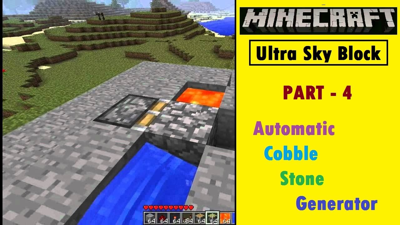 Ultra Sky Block Part - 4 | Automatic Cobblestone Generator | Hindi ...