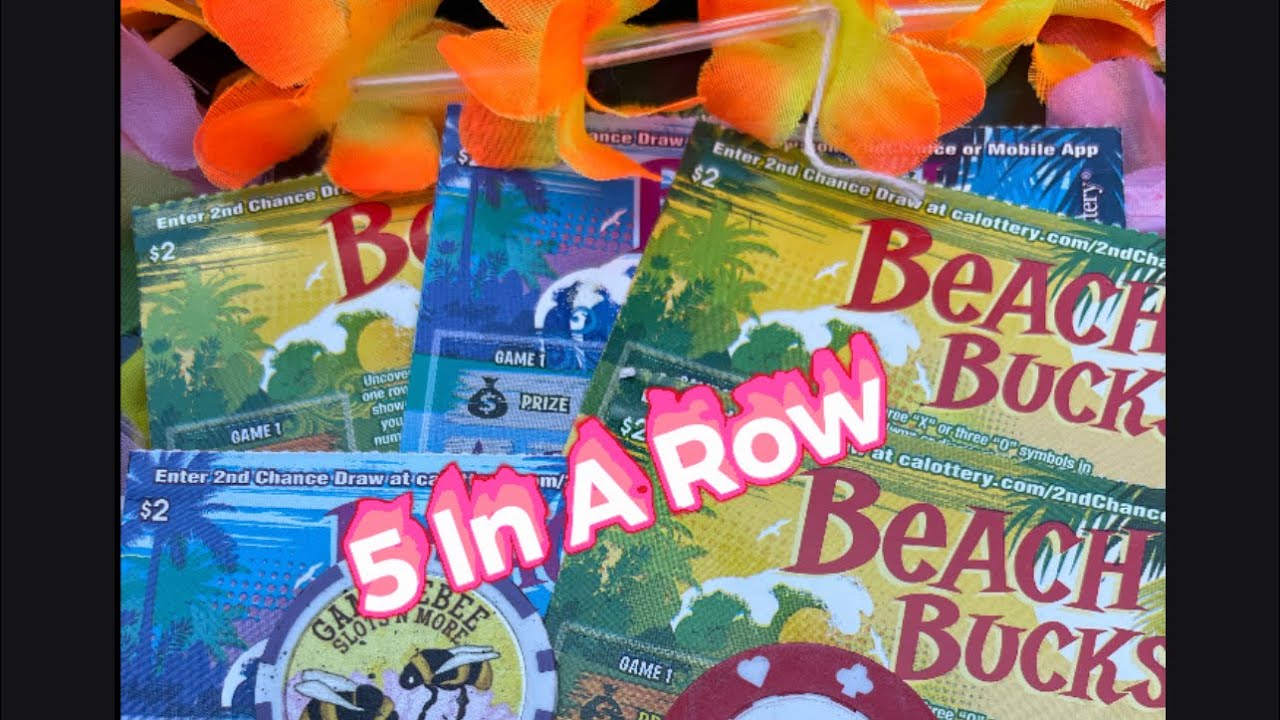 BEACH BUCKS 5 IN A ROW #gamblebeeslots #gamble #winner #scratchers # ...