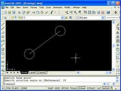 auto cad tutorial-no.12(rotate and scale command) - YouTube
