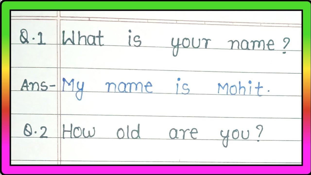 Question and Answers for Kids/Introduction/What is your name question ...