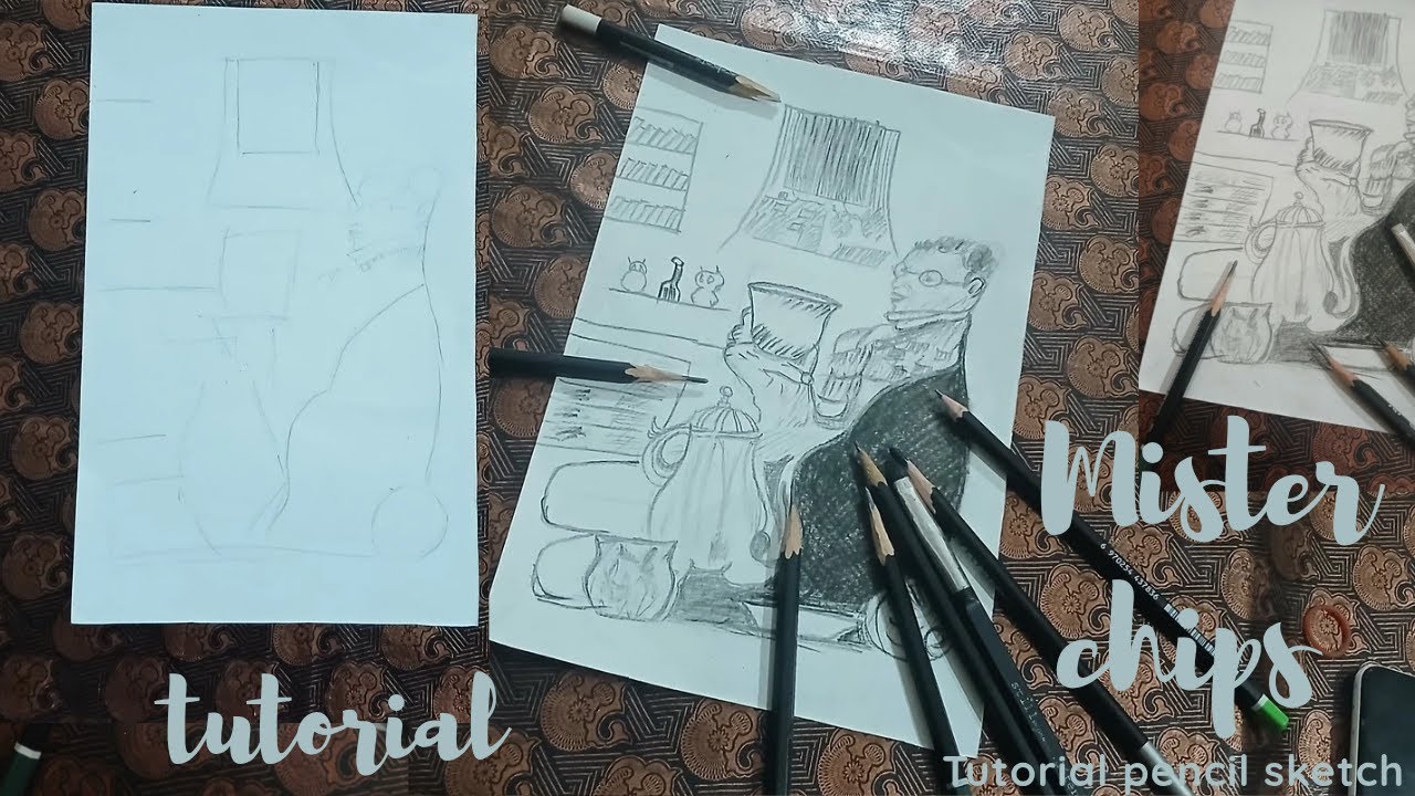 How to draw mister chips sketch tutorial|How to draw step by step ...