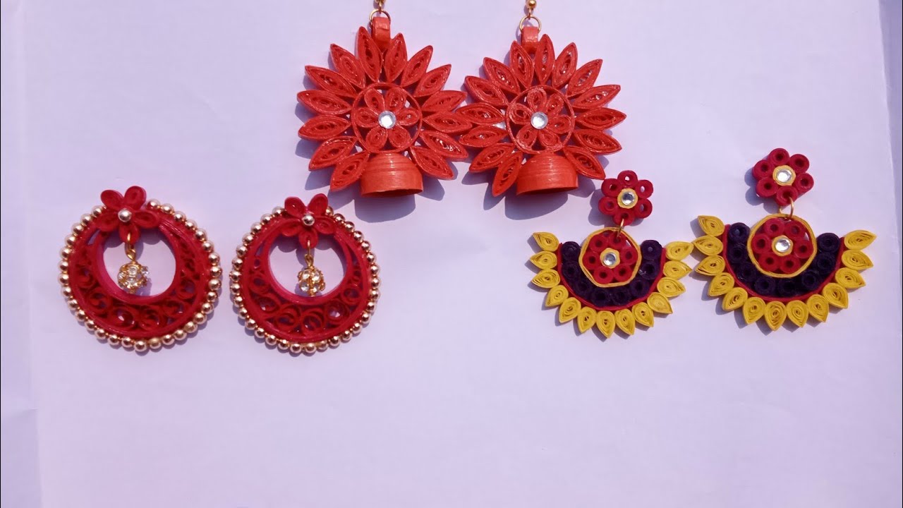3 Beautiful Handmade Earrings Tutorial | Paper Quilling Earrings ...