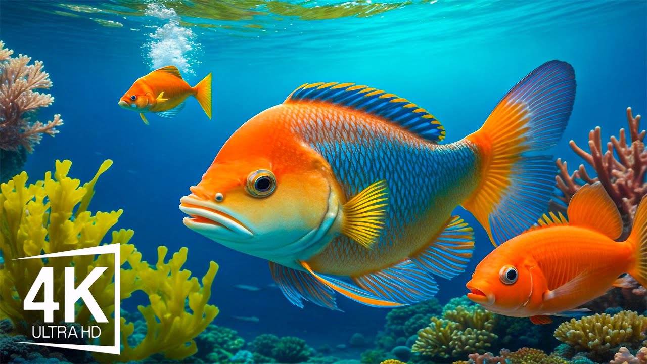 Underwater World 4K UHD🐠 - Coral Reefs and Colorful Sea Life - Relaxing ...
