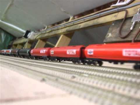 N-Gauge model railway in loft - Graham Farish Virgin HST & Mainline ...