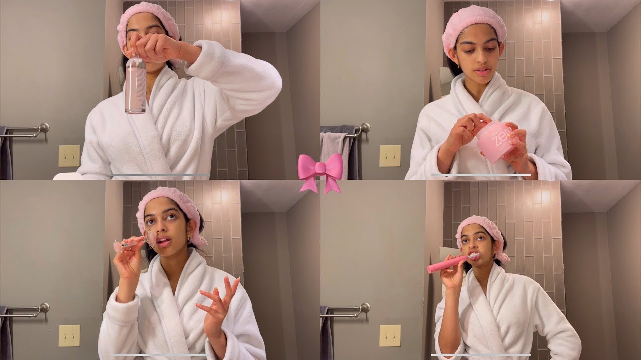 pink nighttime skincare routine 🌸☁️🛁 - YouTube