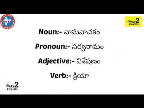 Parts of speech With Telugu Meaning | Parts of Speech Telugu | Way2english | English Grammar ...