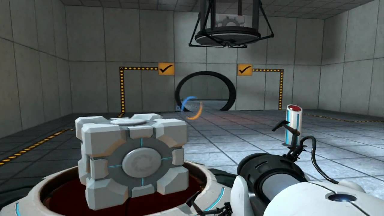 Portal, Buttons Doors and Cube delivery system - YouTube
