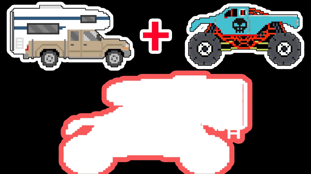 Monster Truck + Pickup Truck With Camper | Monster Vehicles | Street ...