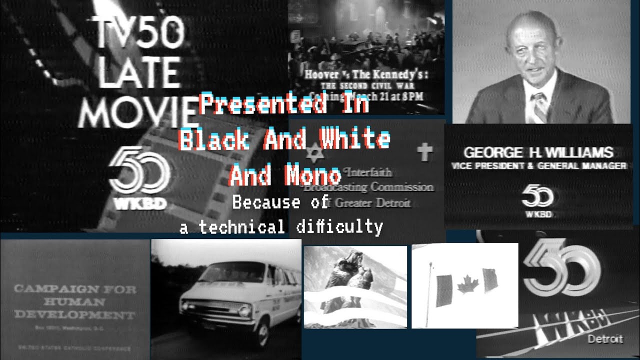 WKBD 50 Detroit sign off from late '80s (in black and white) recorded ...