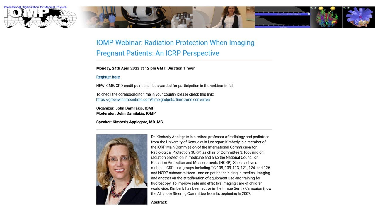IOMP Webinar: Radiation Protection When Imaging Pregnant Patients: An ...