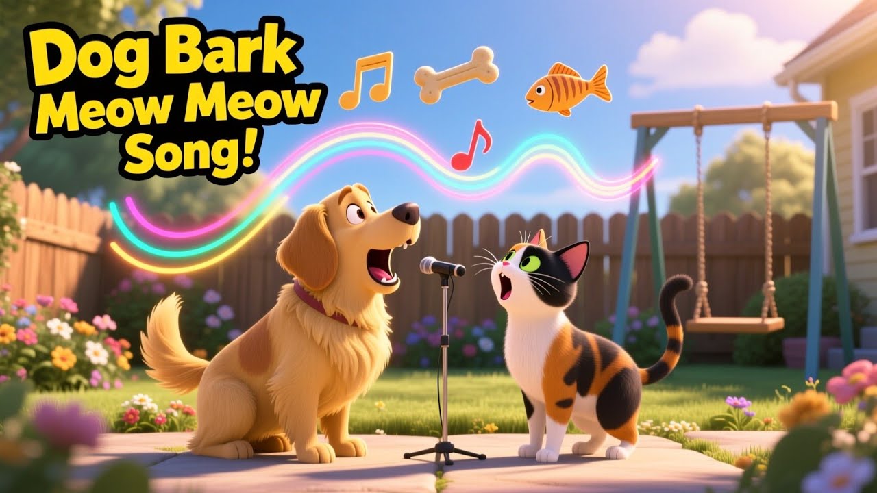 Bark Meow Meow Song 🐶🐱 | Fun Animal Sounds Song for Kids | Learning ...