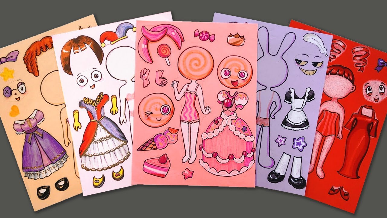 🎠paperdiy🎠 Decorate with Sticker Book👑Pomni became a princess?👸 The ...