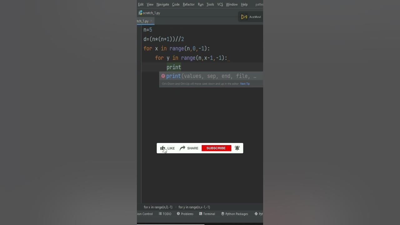 Python Pattern Exercise 51 With Solution #short #python #pattern #exercise #pythonpatterns # ...