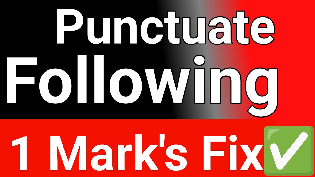 Punctuate the following sentences | punctuation in English grammar | sd ...