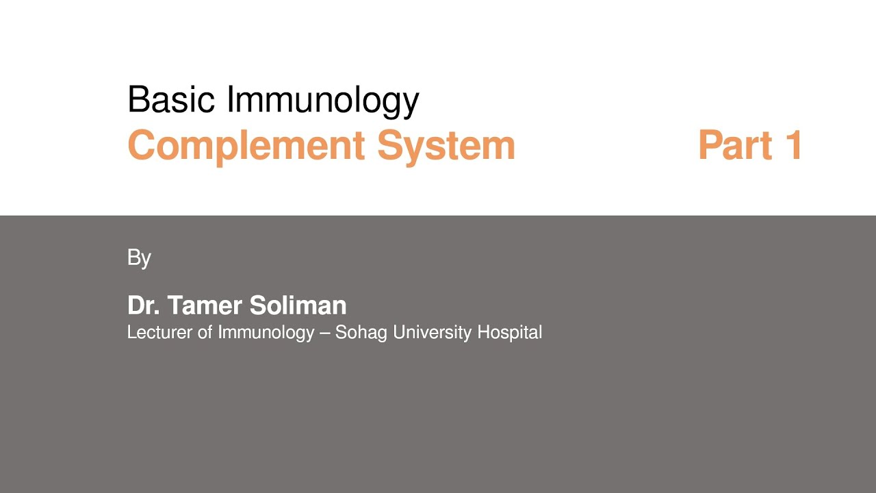 Dr. Tamer Soliman | Basic Immunology - Complement System - part 1 - YouTube
