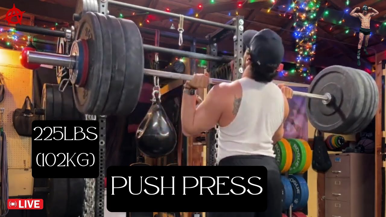 225lbs (102kg) Raw Push Press - YouTube