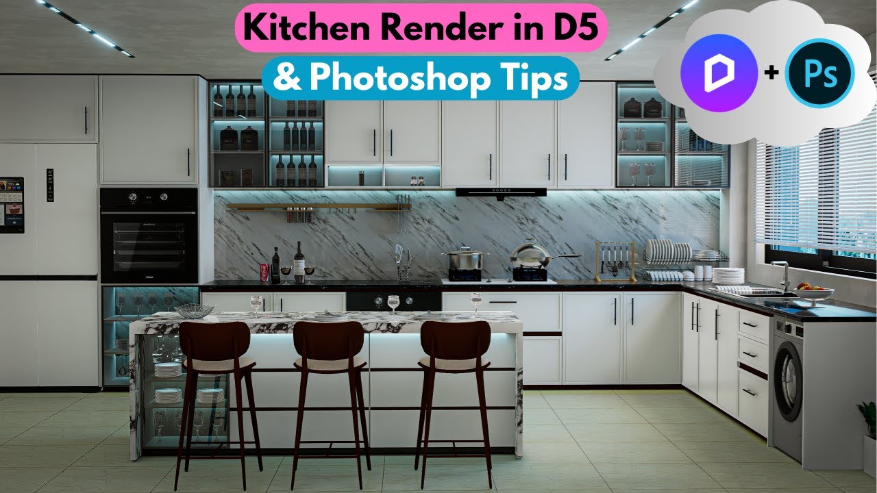 Kitchen Render in D5 & Photoshop Tips-For Beginners - YouTube