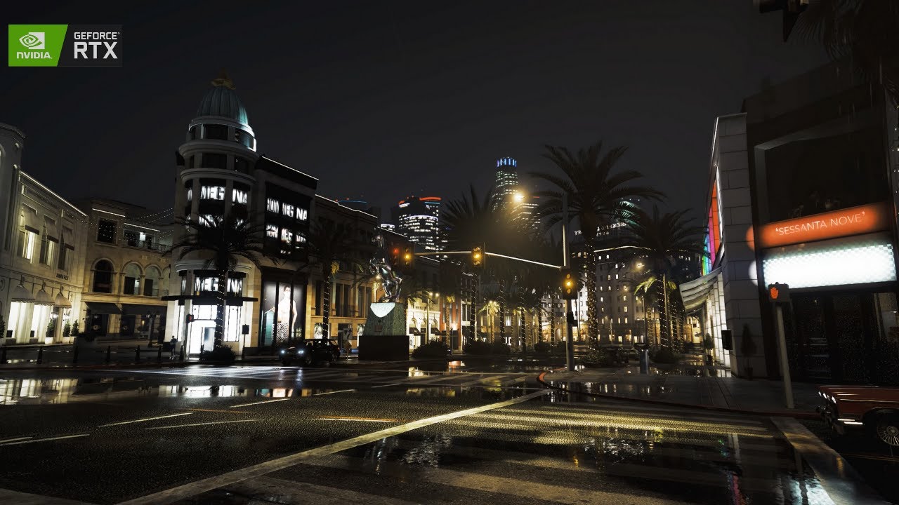 GTA 5 Enhanced Rainy Night Ambience | Ultra Realistic & Relaxing City ...
