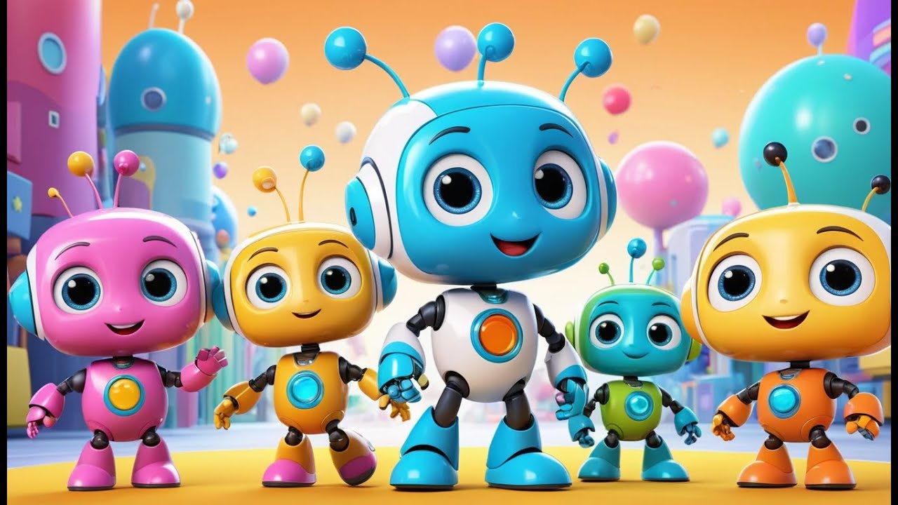 High Five Song with Robots in the Learning City | Fun Kids Song | STEM ...