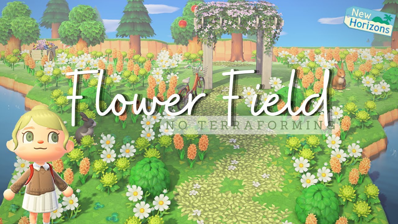 Flower Field | No Terraforming Island | Animal Crossing New Horizons ...
