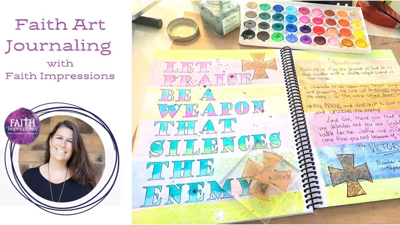 Faith Art Journaling with Gel Press and Faith Impressions - YouTube