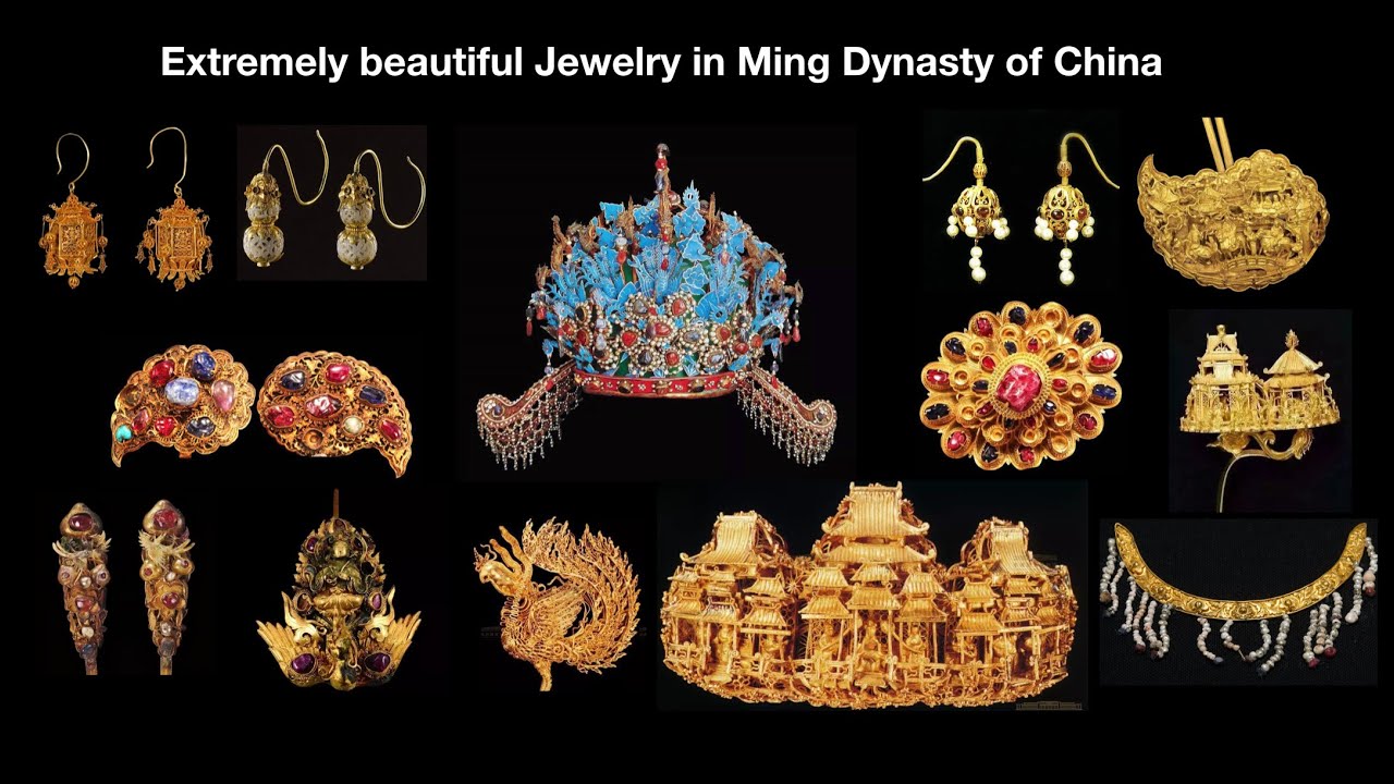 The extremely beautiful jewelry in Ming dynasty 明代头面 - YouTube