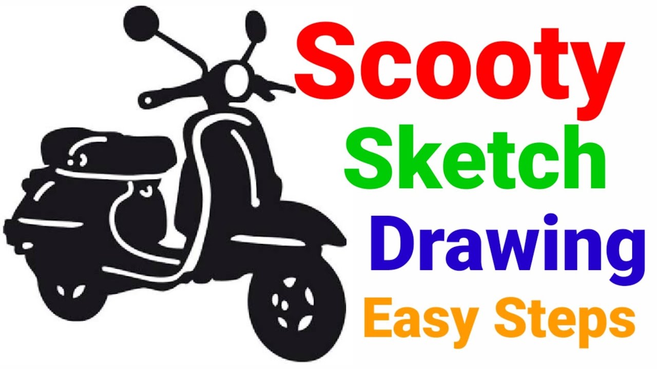 #gitulove| scooty drawing |scooty sketch drawing |scooty easy steps ...