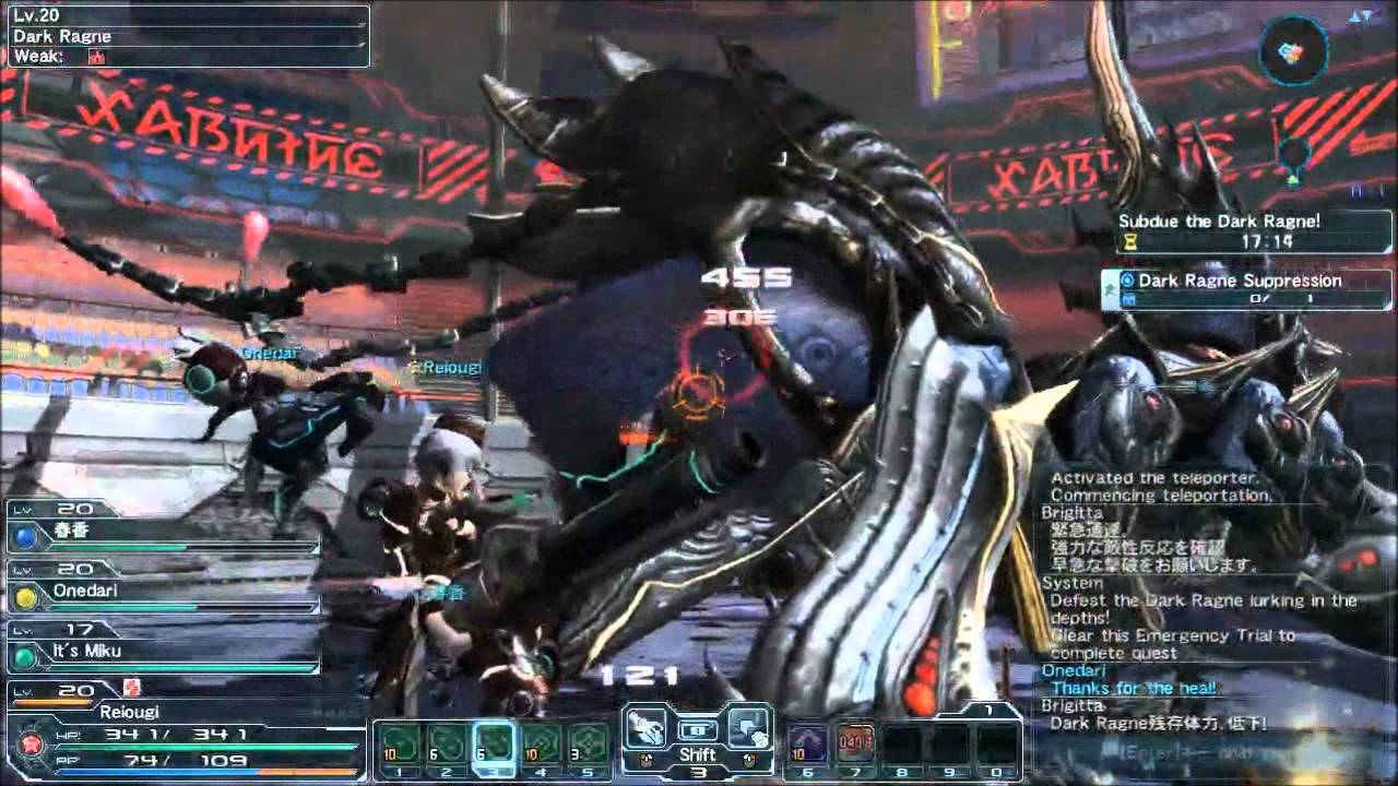 Phantasy Star Online 2 Closed Beta RACast Dark Ragne Fight 1 minute 30 ...