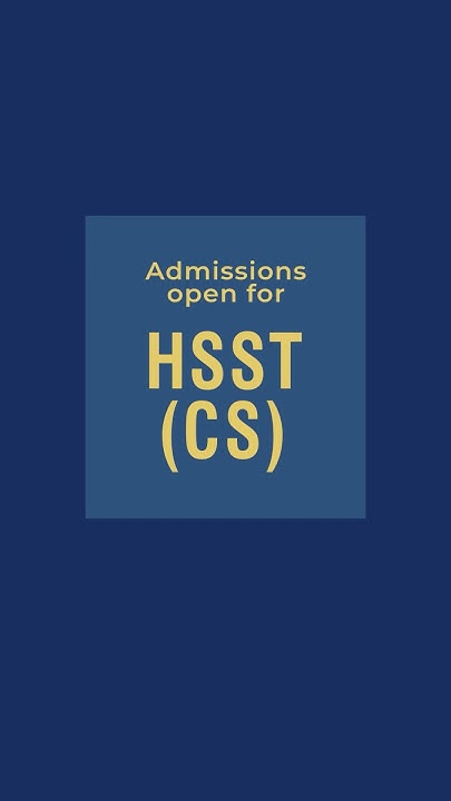 HSST (CS) | Admissions Open | Manifold - YouTube