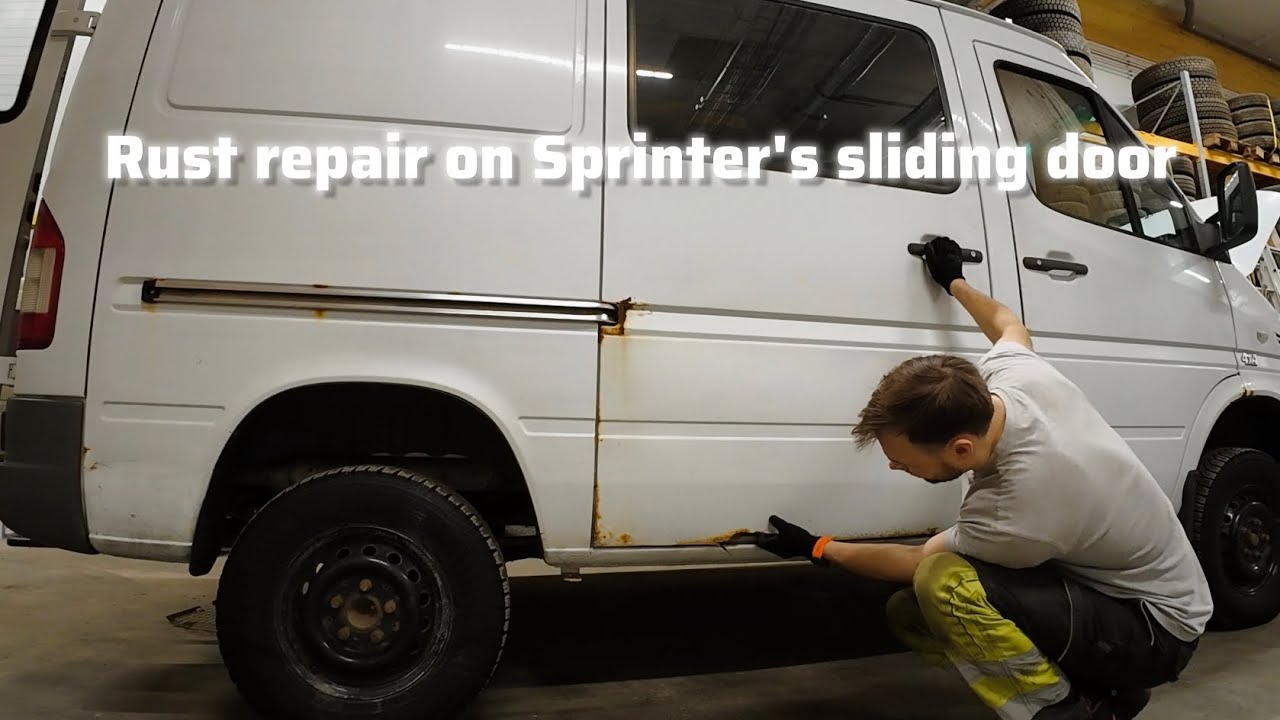 Episode 8: Rust repair on Mercedes Sprinter's sliding door - YouTube