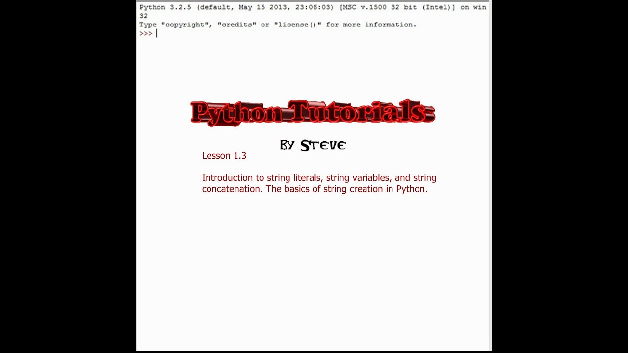 Python Tutorial V325 Lesson 3 Basics Of Python Strings Youtube 1477