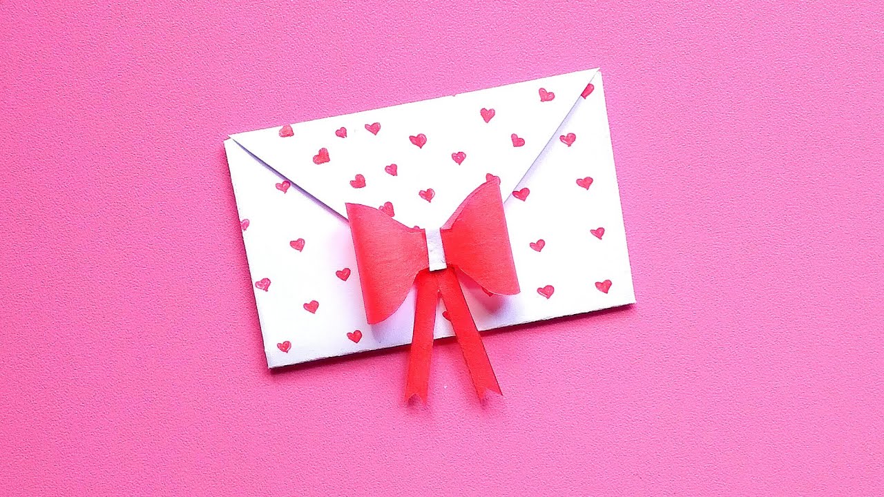 How to make an Envelope from a heart shaped paper || DIY Mother's Day ...