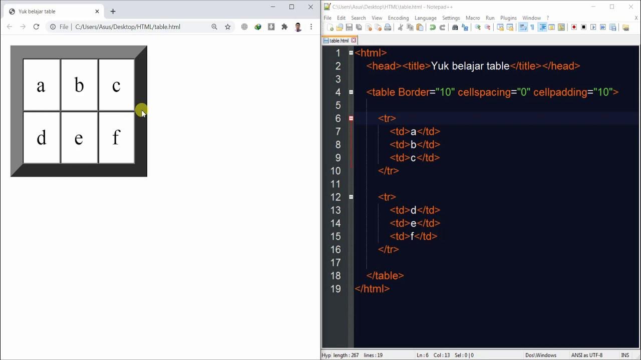 HTML - Table Colspan Rowspan atau Merge cell - YouTube