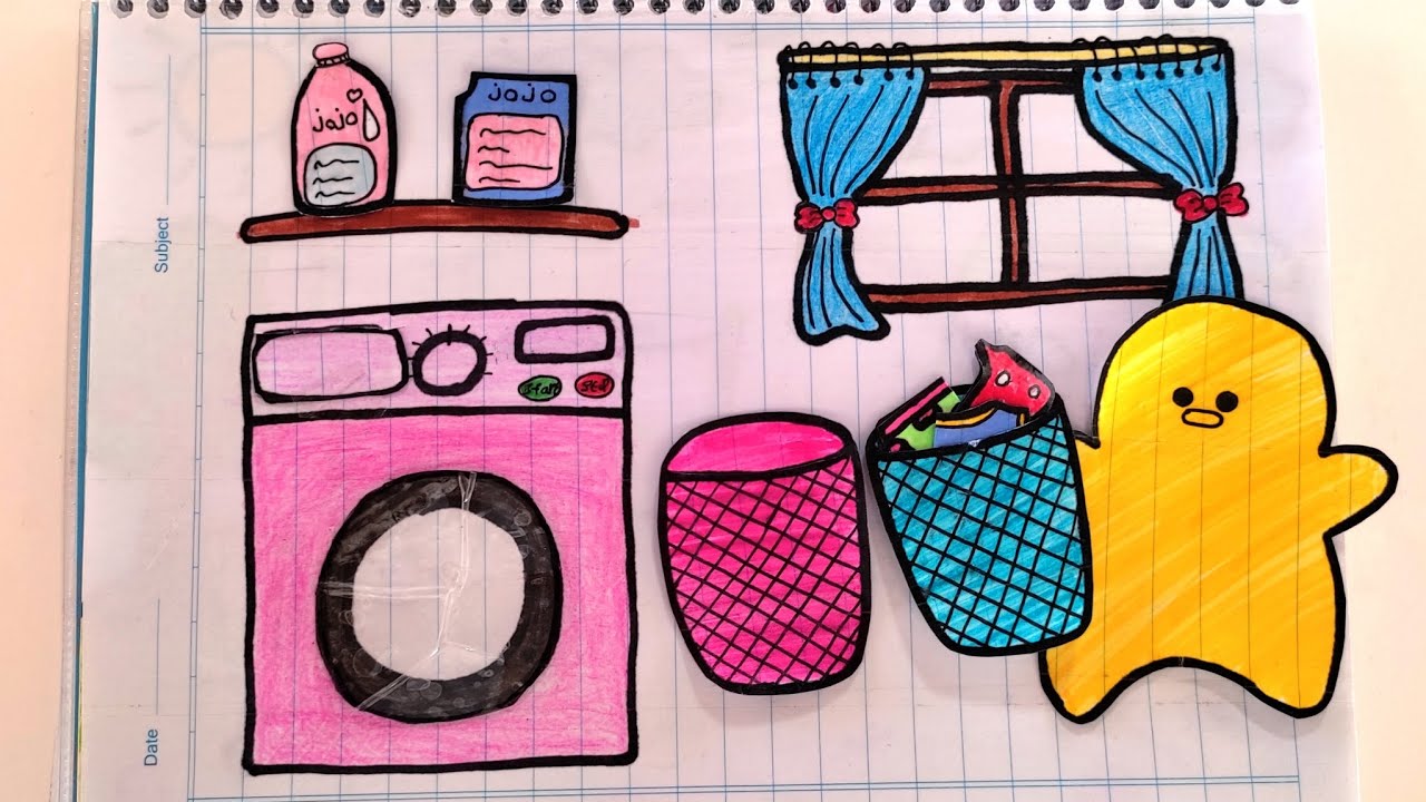 [💸paperdiy💸] laundry paper play🧼ASMR🫧빨래 종이놀이 - YouTube