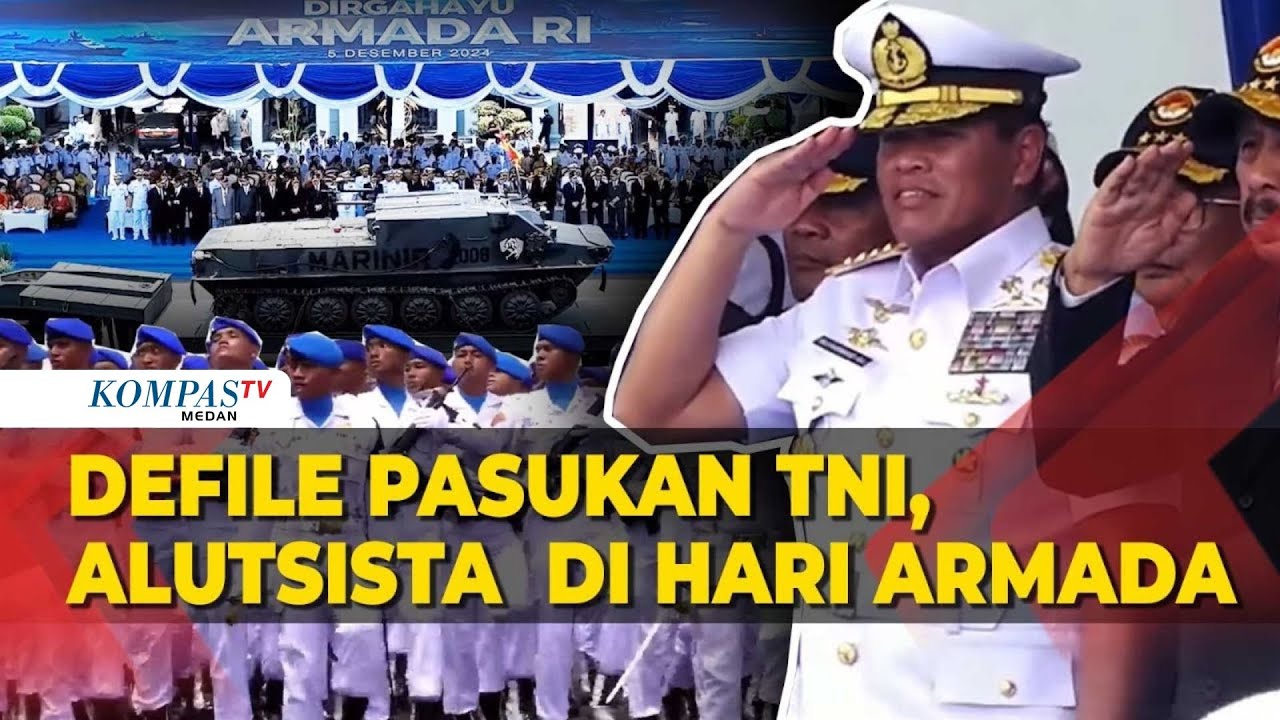 Aksi Parade Prajurit TNI AL Saat Upacara Peringatan Hari Armada RI ...